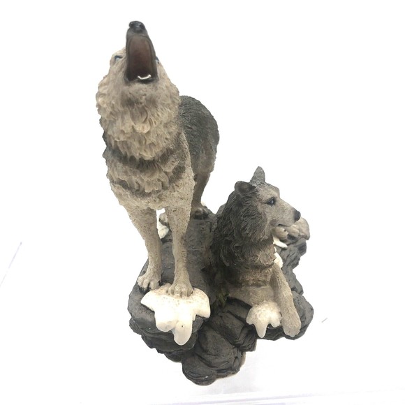 Unbranded | Art | Wolves Stone Sculpture Figurine Wolf Howling Lying ...